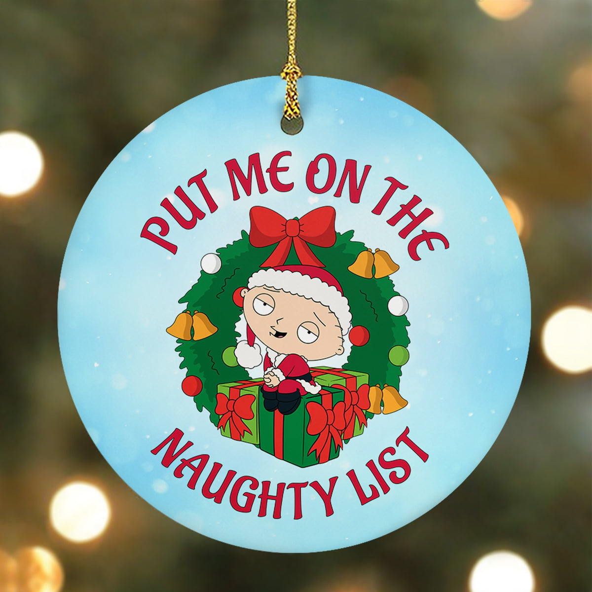 Family Guy Santa Stewie Double-Sided Ornament | Shop Hulu