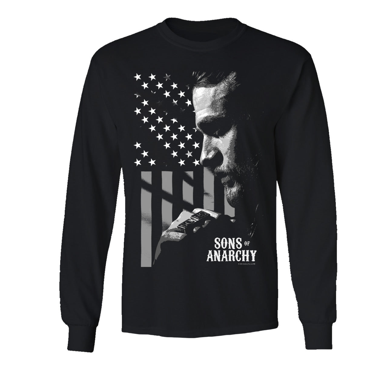 Sons of Anarchy Jax Flag Adult Long Sleeve T-Shirt | Shop Hulu