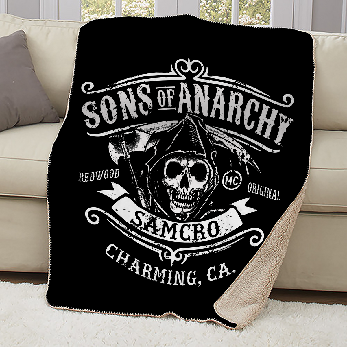 Sons of Anarchy Charming Sherpa Blanket | Shop Hulu
